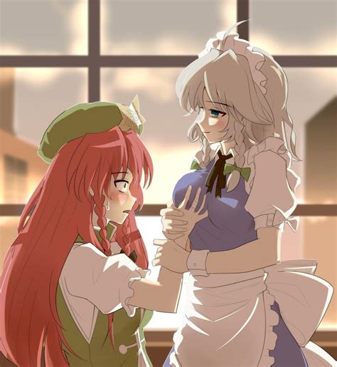 Izayoi Sakuya And Hong Meiling Touhou And 1 More Drawn By Edzdrawz
