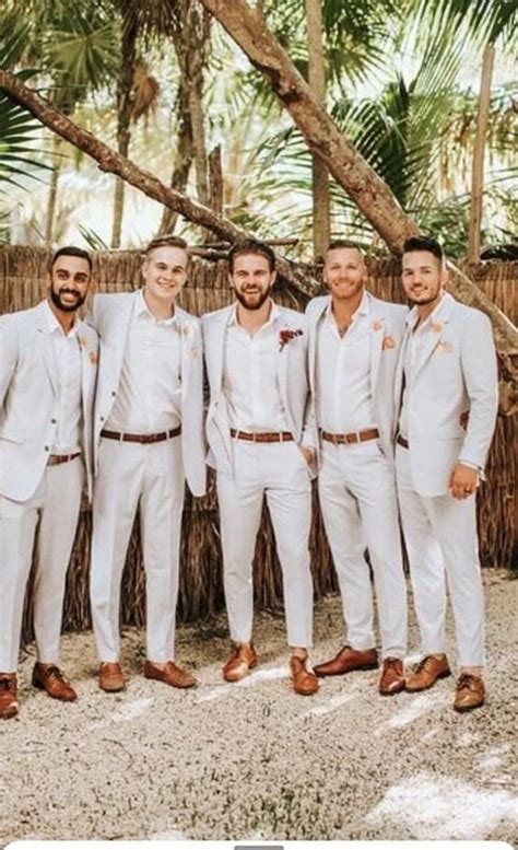 Men Beige Linen Suit Beach Wedding Stylish Formal Fashion Etsy