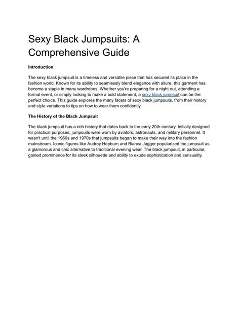 Ppt Sexy Black Jumpsuits A Comprehensive Guide Powerpoint