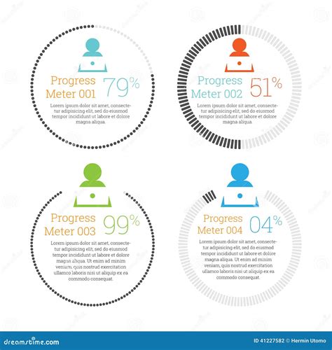 Circular Progress Meter Infographic Stock Vector Illustration Of