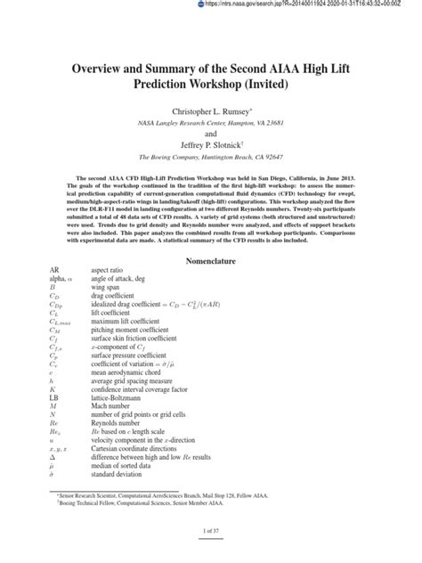 Overview And Summary Of The Second Aiaa High Lift Prediction Workshop Invited Pdf