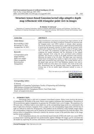 Structure Tensor Based Gaussian Kernel Edge Adaptive Depth Map