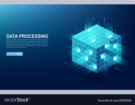 Concept Of Big Data Processing Center Cloud Vector Image
