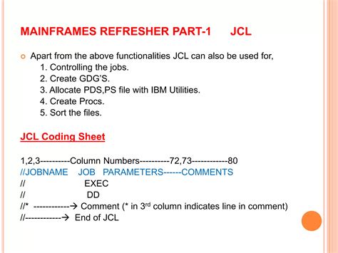 Mainframe Jcl Part 1 Pptx Resume Writing And Advice Job Search