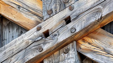 A Closeup Of A Timber Framing Detail Showcasing The Intricate And