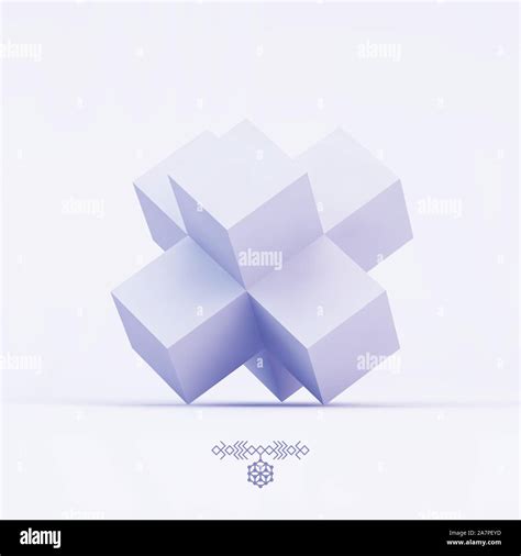 Three Dimensional Cross Figure Constructed Of Cube Blocks Mathematical Object 3d Geometric