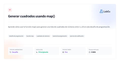 generar cuadrados usando map labex