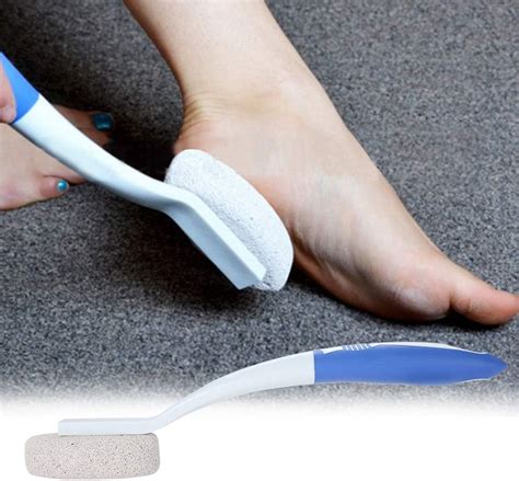Foot Brush Long Handle Shower Bath Brush Silicone Stone