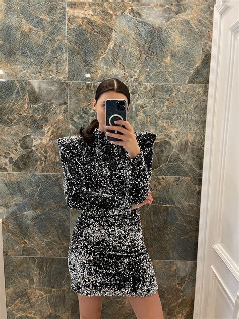 Mini Silver Sequin Dress With Wide Shoulders Women Party Sequin Dress