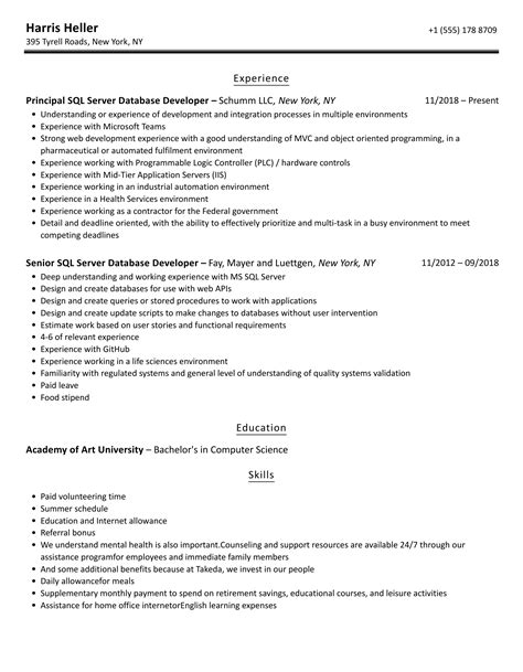 Sql Server Database Developer Resume Samples Velvet Jobs