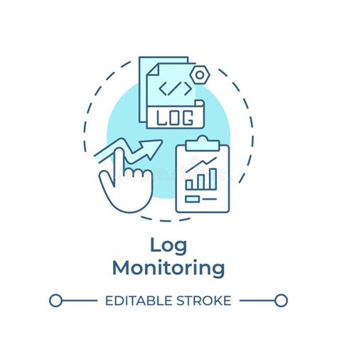 Log Monitoring Soft Blue Concept Icon Stock Vector Illustration Of Modern Security 335032104