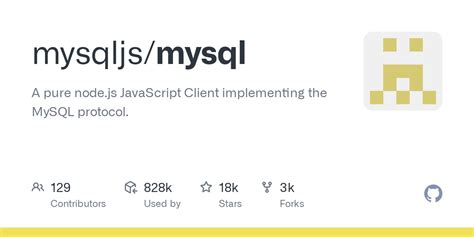 GitHub Mysqljs Mysql A Pure Node Js JavaScript Client Implementing The MySQL Protocol