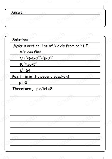 Solved In The Diagram Below T 6p Is A Point In The Cartesian Plane