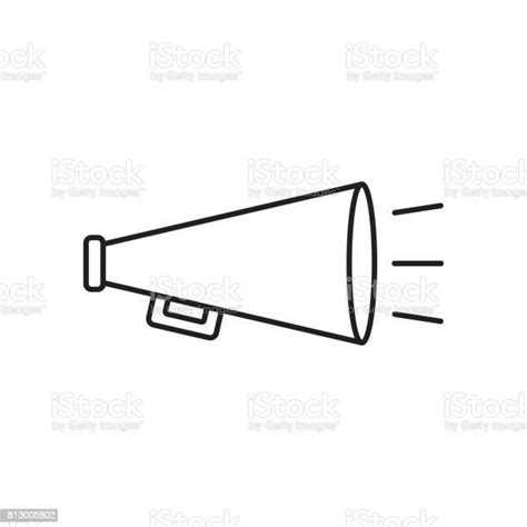 확성기 평면 벡터 아이콘입니다 물러나 기호 그림입니다 개념에 대한 스톡 벡터 아트 및 기타 이미지 개념 검은색 경계 표지 Istock