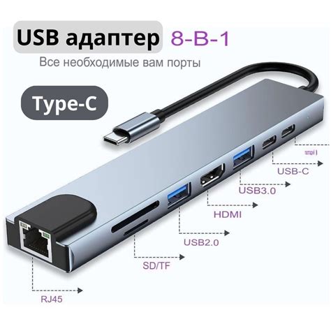 Usb хаб адаптер переходник Usb Type C Картридер купить с доставкой по выгодным ценам в