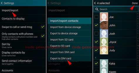 Inside Galaxy Samsung Galaxy S5 How To Export Contacts To A Sim Card