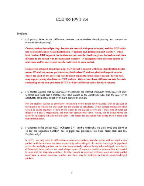 ECE 465 HW3 Sol Home Work Solutions ECE 465 HW 3 Sol Problems 10 Points What Is The Studocu
