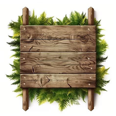 Premium Ai Image Forest Wooden Signboard Direction Board Isolated On White Generative Ai