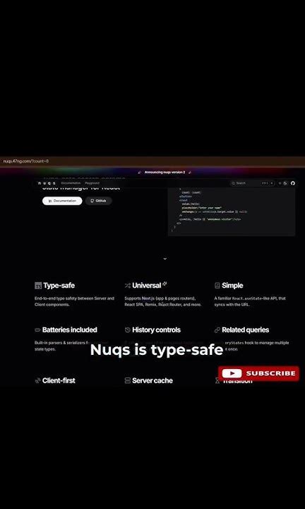 Nuqs New State Management Libarary Nuqs React19 React Webdevelopment Technology Shorts