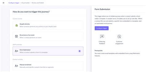 trigger journey on form submission
