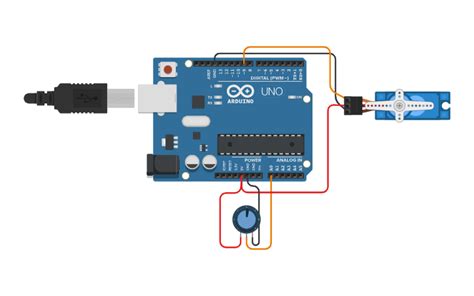 Circuit Design სერვო პოტენციომეტრი Tinkercad