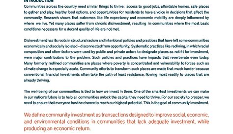 Strengthening The Enabling Environment Center For Community Investment