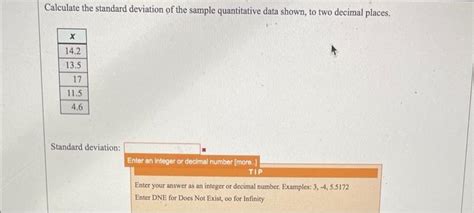 Solved Calculate The Standard Deviation Of The Sample Chegg