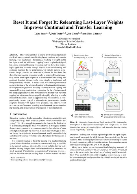 Pdf Reset It And Forget It Relearning Last Layer Weights Improves