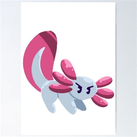 Axolotl Happy Cute Salamander Poster For Sale By Abzdesigner Redbubble