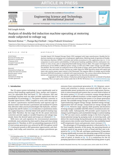 Pdf Analysis Of Doubly Fed Induction Machine Operating At Motoring Mode Subjected To Voltage Sag