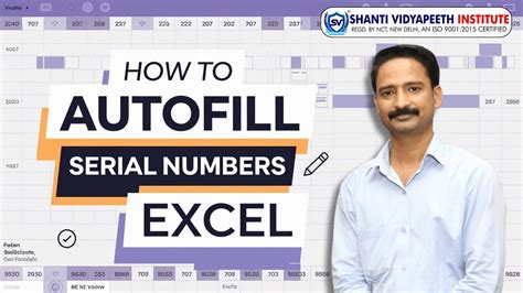 How To Type Serial Numbers In Seconds Excel Tips And Tricks Youtube