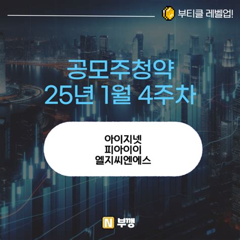 1월 4주차 공모주청약 정리 아이지넷에서 엘지씨엔에스까지 요약 네이버 블로그