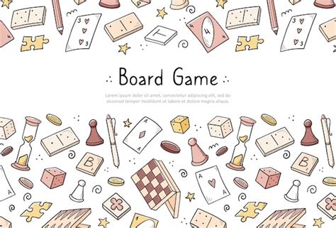 보드 게임 가로 배너 세트 무료 벡터