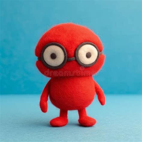 Super Cute Felt Cyclops On Solid Background Stock Illustration