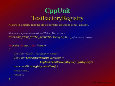 Cppunit Using Introduction Ppt