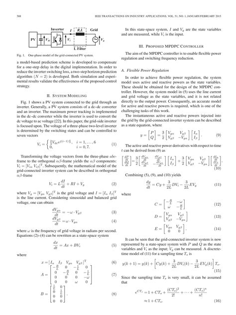 Solution Model Predictive Control Of Grid Connected Inverters For Pv