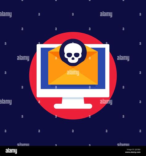 Malware Email With Computer Virus Icon Stock Vector Image And Art Alamy