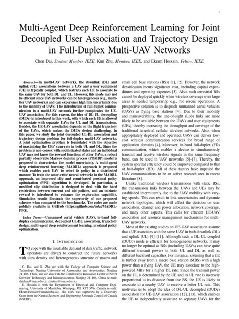 Multi Agent Deep Reinforcement Learning For Joint Decoupled User Association And Trajectory