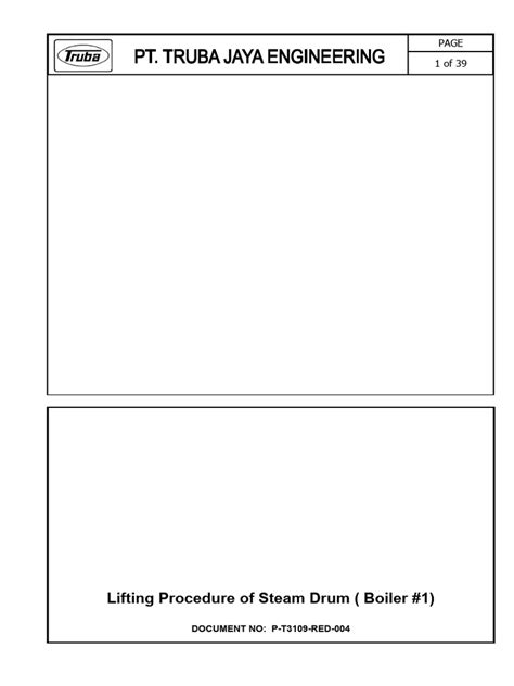 Lifting Procedure Boiler Drum New Pdf Manufactured Goods