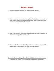 Graphing Activity Lab Report Sheet Report Sheet 1 Why Is Graphing An Important Tool In The