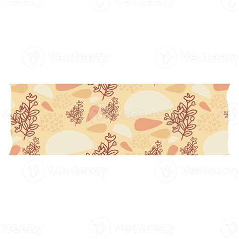 Boho Blob Shape And Floral Pattern Washi Tape 11459187 Png
