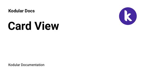 Card View Kodular Docs