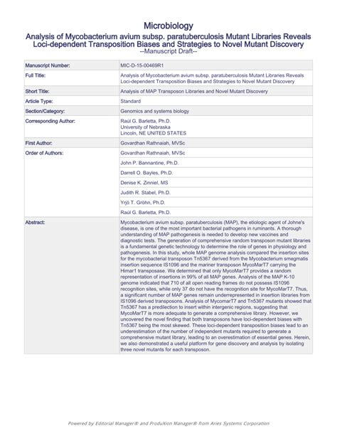 Pdf Analysis Of Mycobacterium Avium Subsp Paratuberculosis Mutant
