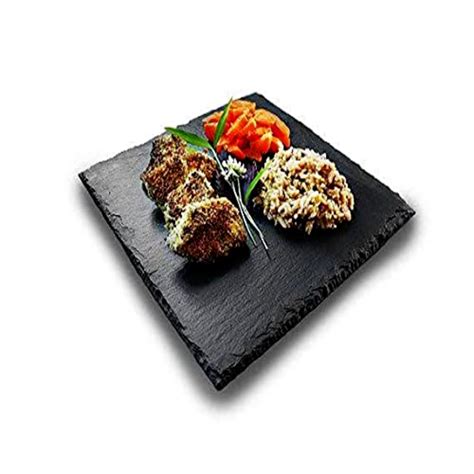 Acebasix Natural Black Slate Tray Rectangular Food Platter Cheese Board
