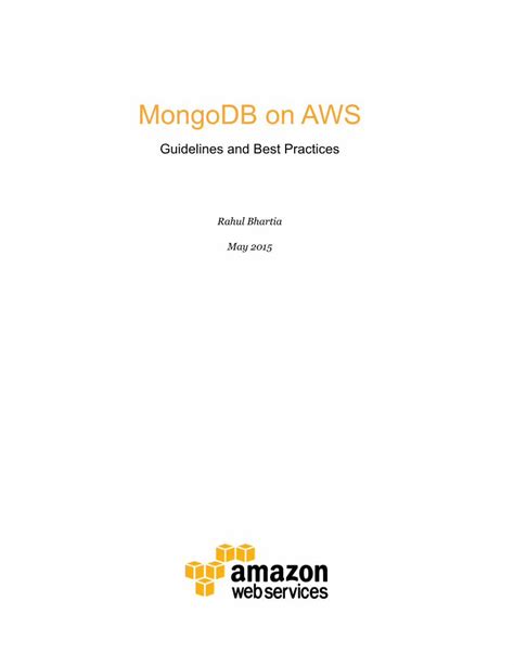 Pdf Mongodb On Aws · Pdf Filethe Key Considerations For Performance And High Availability