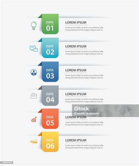 6 데이터 인포 그래픽 탭 종이 인덱스 템플릿 벡터 일러스트 추상 배경입니다 워크플로 레이아웃 비즈니스 단계 배너 웹 디자인에 사용할 수 있습니다 인포그래픽에 대한 스톡