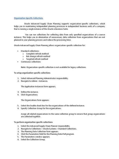 Ascp Collections Pdf Supply Chain Oracle Corporation