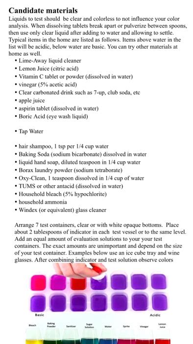 Solved Measuring PH With Red Cabbage At Home Experiment Chegg Com