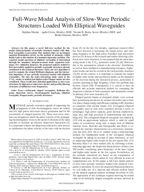 Pdf Full Wave Modal Analysis Of Slow Wave Periodic Structures Loaded
