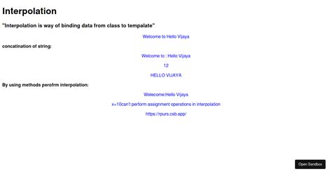 Interpolation Codesandbox